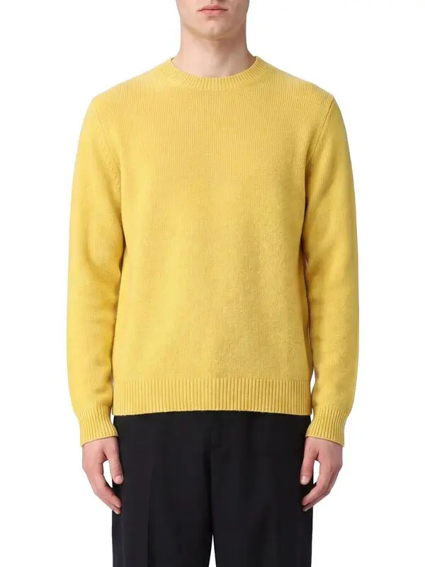 JIL SANDER Crewneck Wool And Cashmere Jumper With Ribbed Trims - Yellow