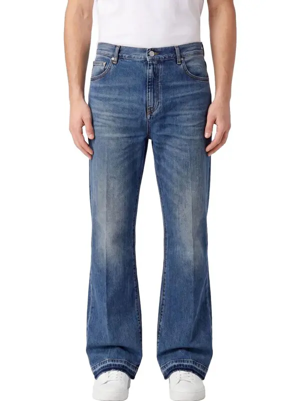Amiri Flared Stretch-denim Jeans With Mid-rise Waist - Indigo