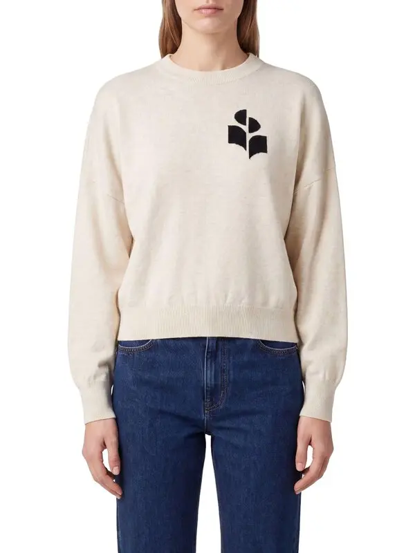 Isabel Marant Étoile Contrast Logo Crewneck Jumper - Grey