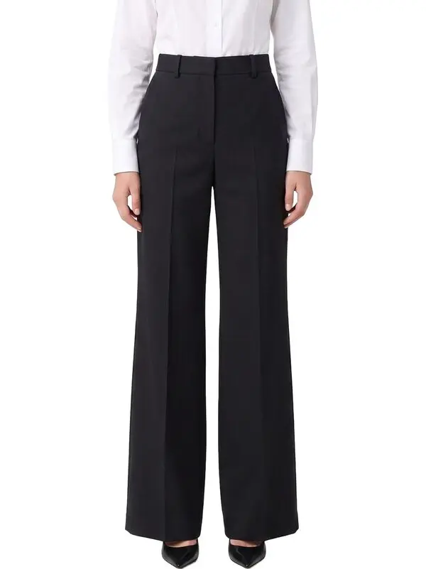 Max Mara High-waisted Flared Crêpe Trousers - Brown