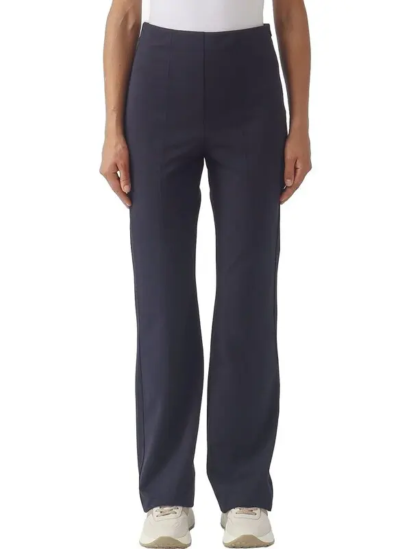 Max Mara High-waisted Skinny Stretch Jersey Trousers With Side Zip - Navy