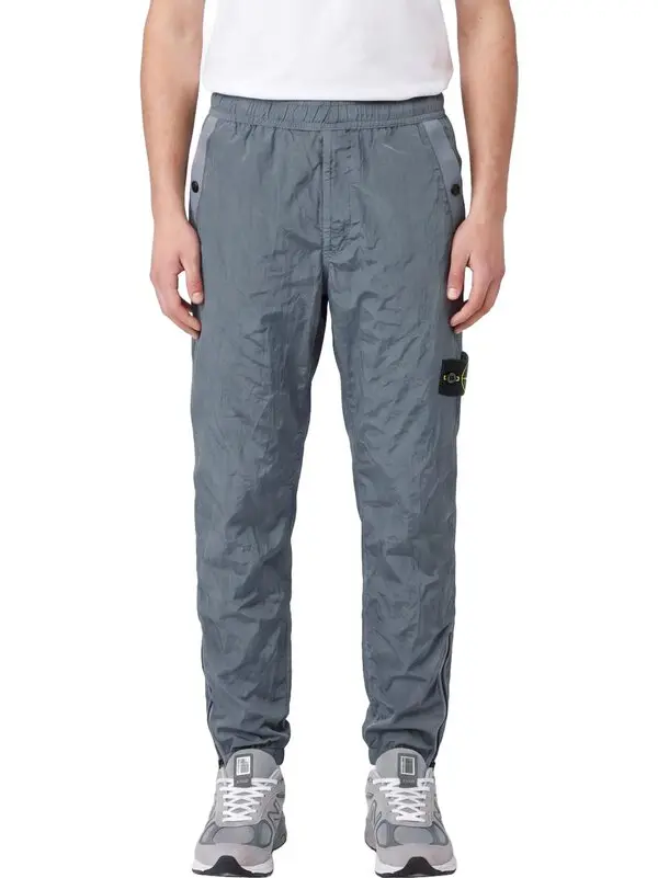 Stone Island Econyl® Nylon Jogging Trousers With Compass Logo Patch - Grey