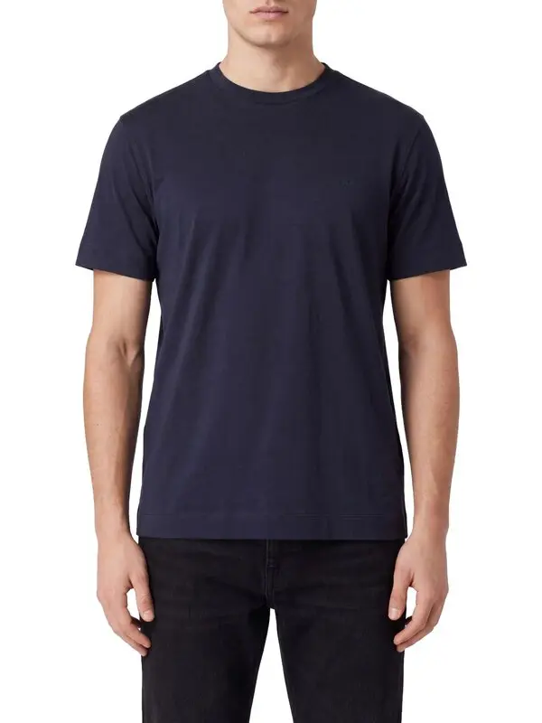 Emporio Armani Short-sleeve T-shirt In A Fine Modal And Silk Blend - Blue