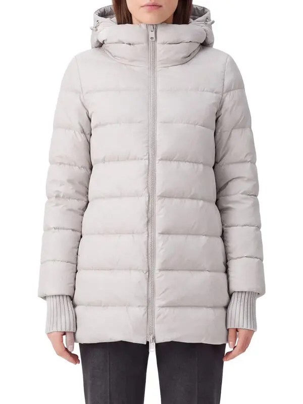 Herno A-shape Water-repellent Nylon Hooded Down Jacket - Yellow