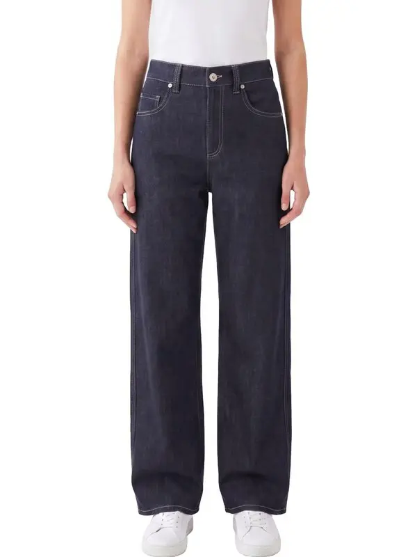 Brunello Cucinelli High-waisted Straight Jeans In Cotton Denim - Black
