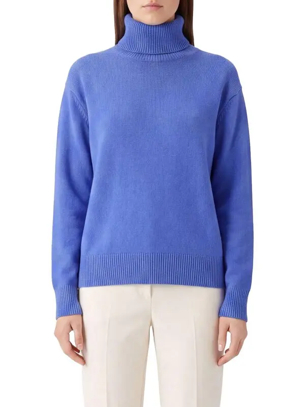 THE FRANKIE SHOP Wool & Cashmere Turtleneck Jumper - Blue