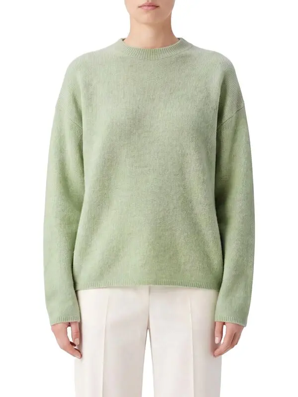 THE FRANKIE SHOP Mohair Blend Crewneck Jumper - Yellow