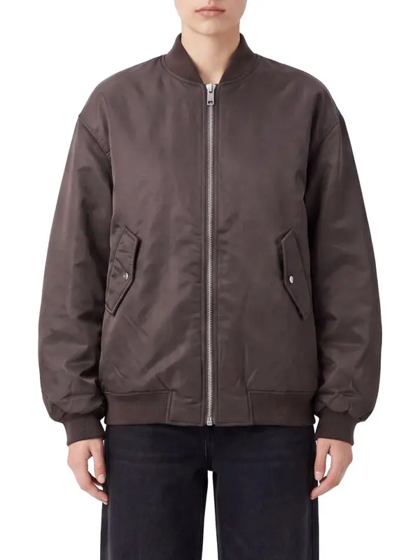 THE FRANKIE SHOP Doyer Nylon Bomber Jacket - Brown