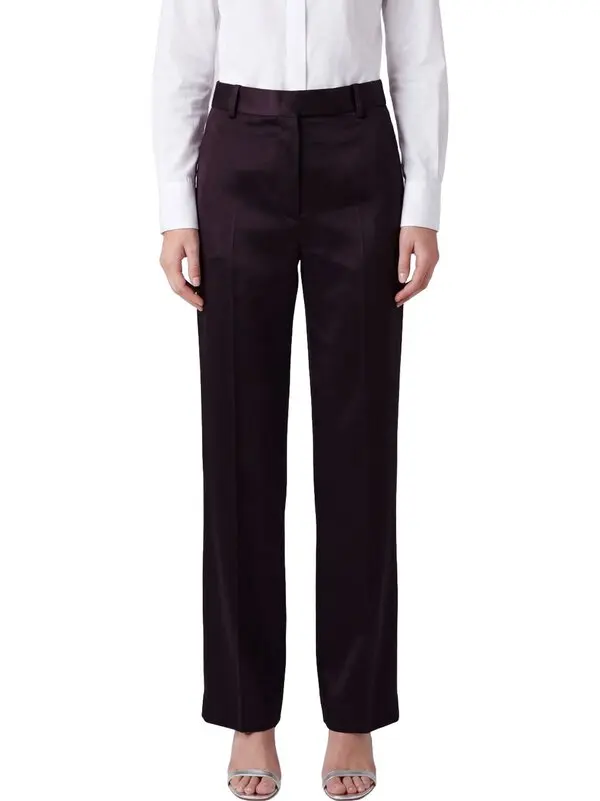 TOM FORD High-waisted Silk Wide-leg Tailored Trousers - Brown