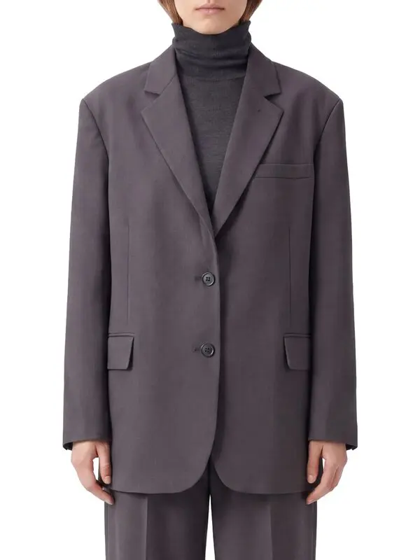 THE FRANKIE SHOP Cropped Single-breasted Blazer With Lapels And Flap Pockets - Brown