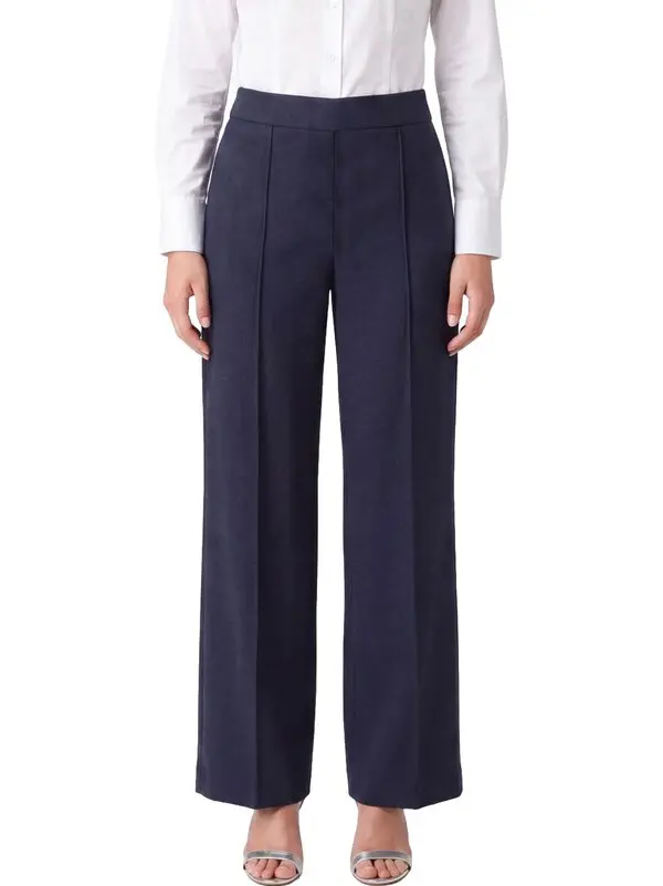 SEMICOUTURE High-waisted Wide-leg Trousers In Stretch Viscose Jersey - Black