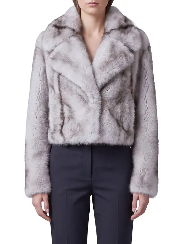Sportmax Short Faux Fur Coat - Grey