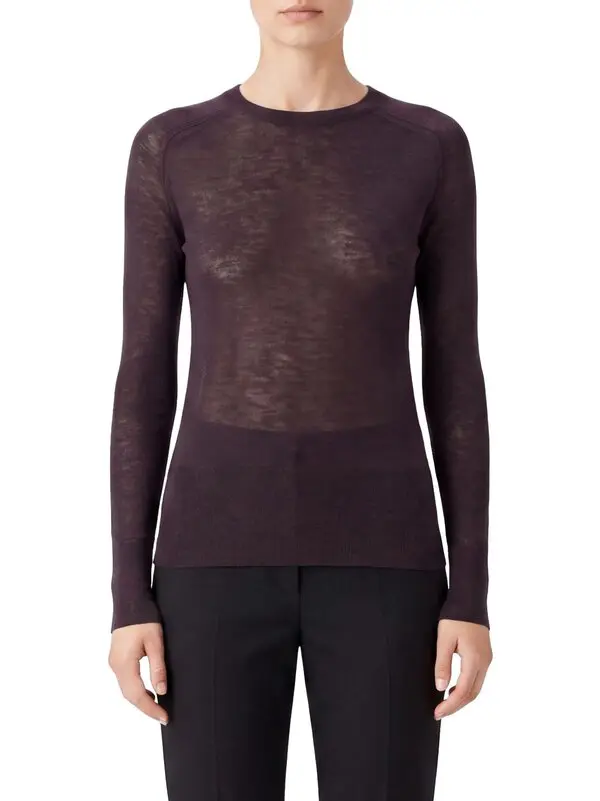 JOSEPH Sheer Slim Fit Crewneck Jumper In 100% Cashmere - Red