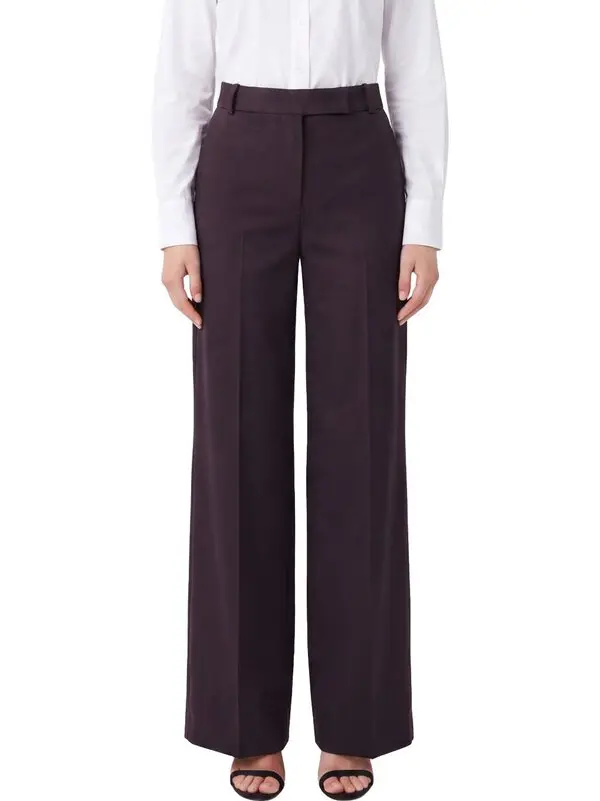 JOSEPH High-waisted Wide-leg Tailored Trousers In Viscose And Cotton Blend - Red