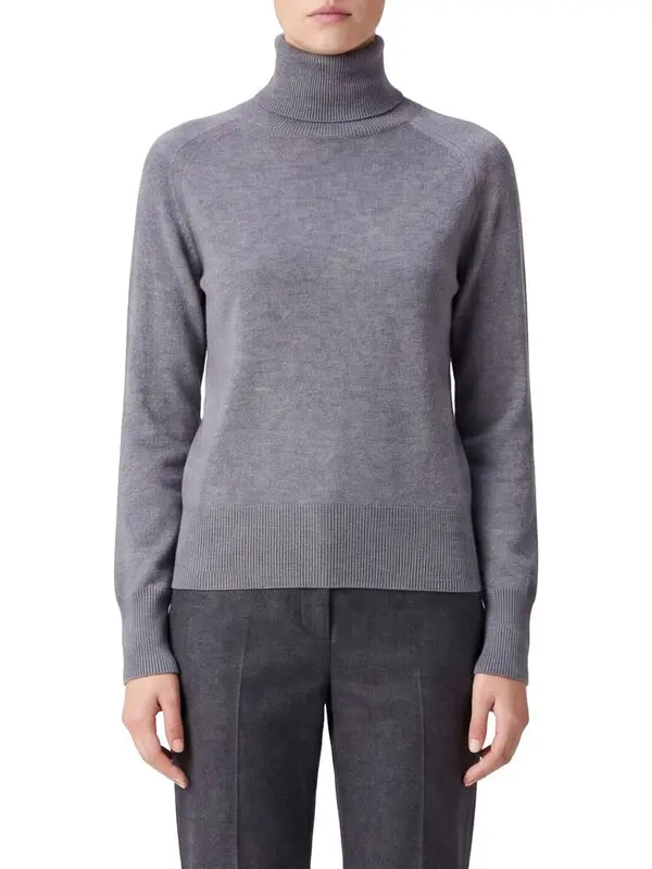 JOSEPH 100% Cashmere Turtleneck Jumper - Grey