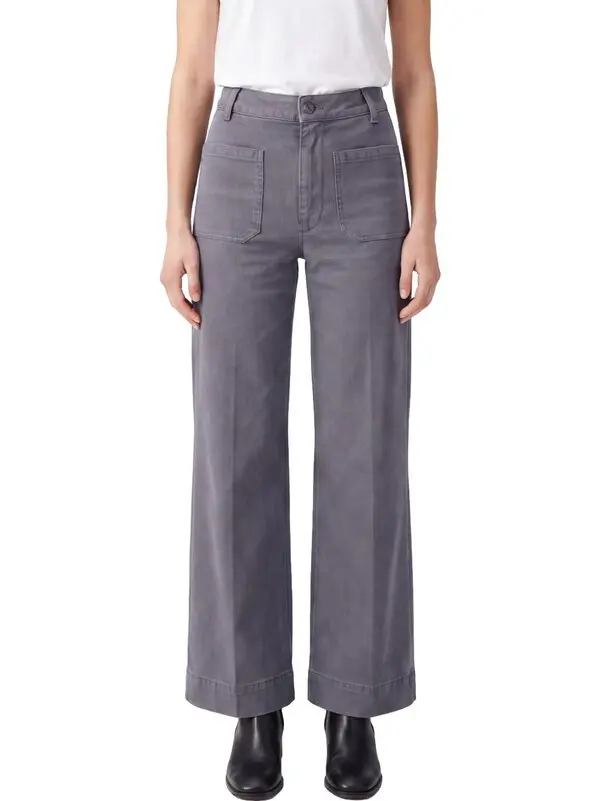 Victoria Beckham Alina High-waisted Straight Fit Cotton Denim Jeans - Grey