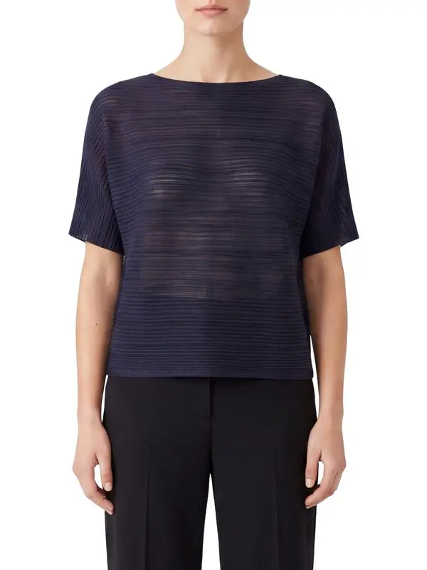 Issey Miyake Pleated Top - Black