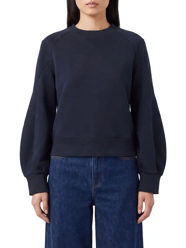 Sacai Crewneck Cotton-blend Sweatshirt - Black
