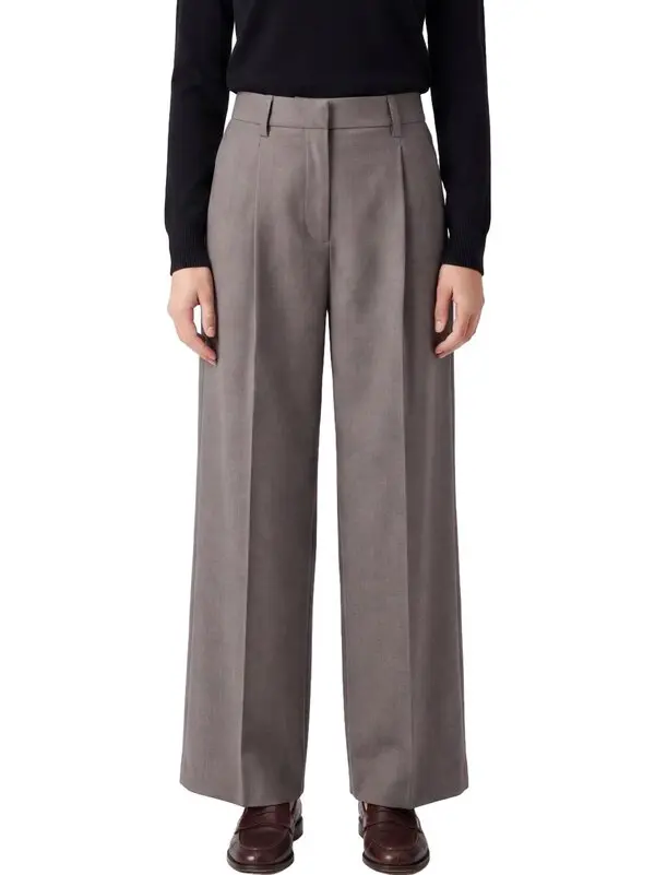 Filippa K High-waisted Pleated Wide-leg Trousers - Brown