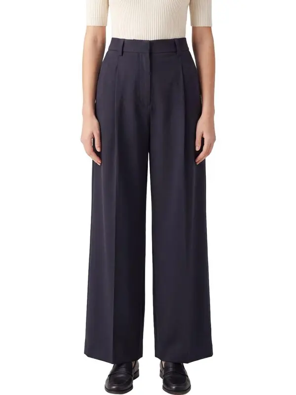Filippa K High-waisted Pleated Wide-leg Trousers - Cocoa