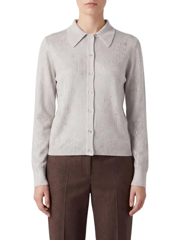 Avant Toi Long Sleeve Collared Shirt - Grey