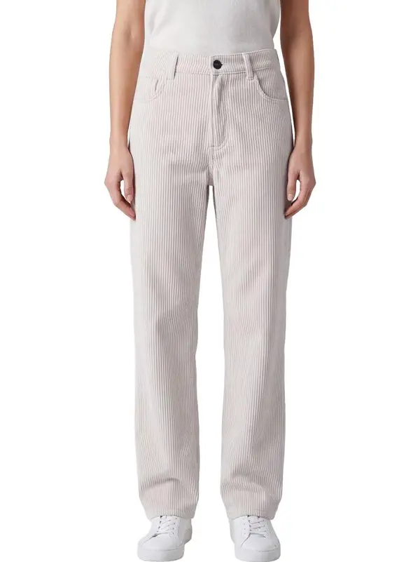 RÓHE High-waisted Corduroy Straight-leg Trousers - White