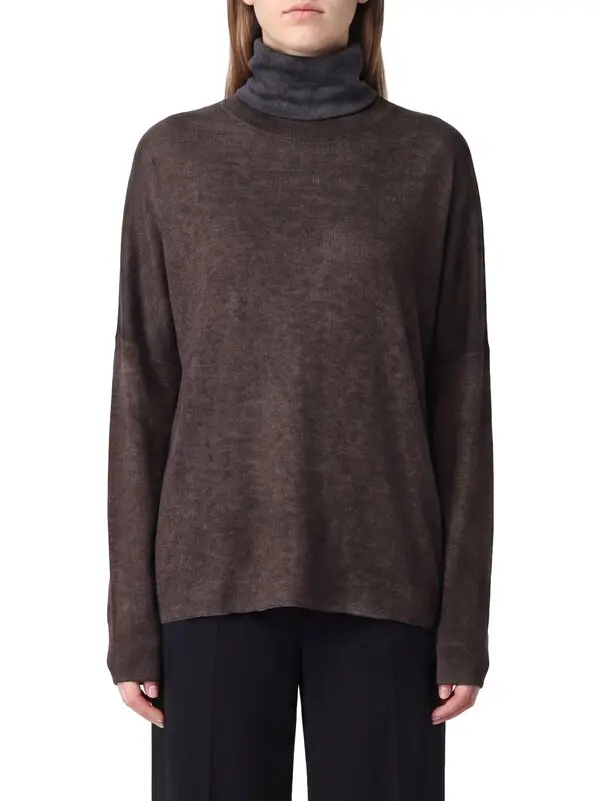 Avant Toi Wool And Cashmere Blend Turtleneck Jumper With Long Sleeves And Ribbed Trims - Brown