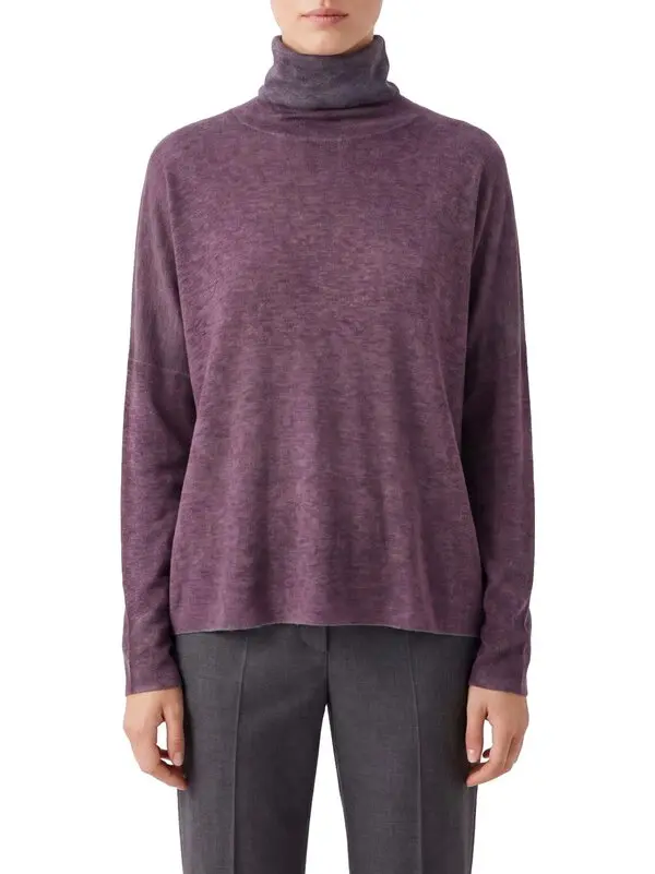 Avant Toi Wool And Cashmere Blend Turtleneck Jumper With Long Sleeves And Ribbed Trims - Red