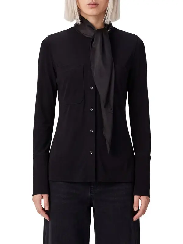COURREGES Tie Neck Shirt - Black