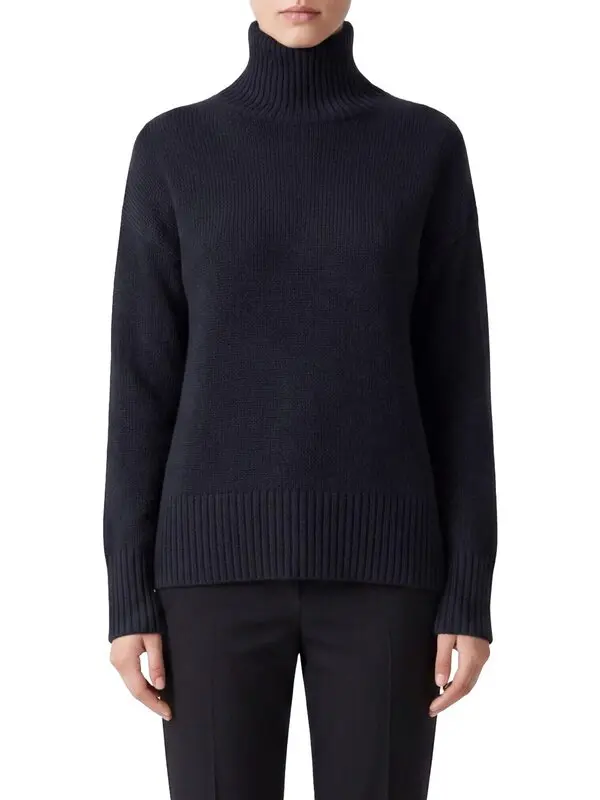 KUJTEN 100% Cashmere Turtleneck Jumper - Black