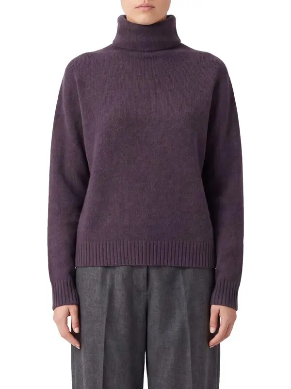 KUJTEN 100% Cashmere Turtleneck Jumper - Brown