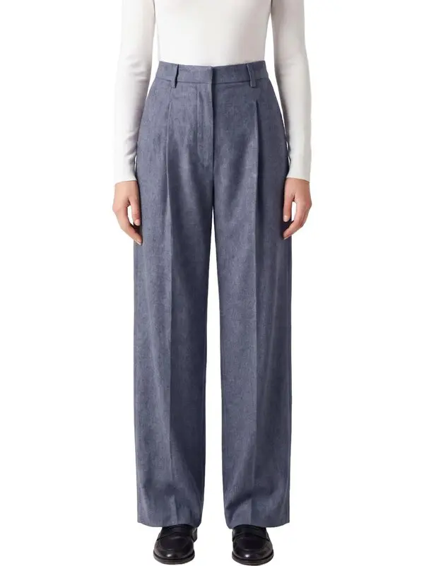 THELATEST Billie High-waisted Wide-leg Trousers - Grey
