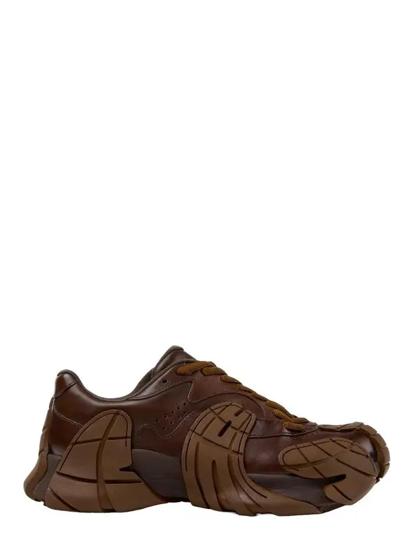 Camper Tormenta Low-top Smooth Calfskin Sneakers With Padded Ankle - Brown