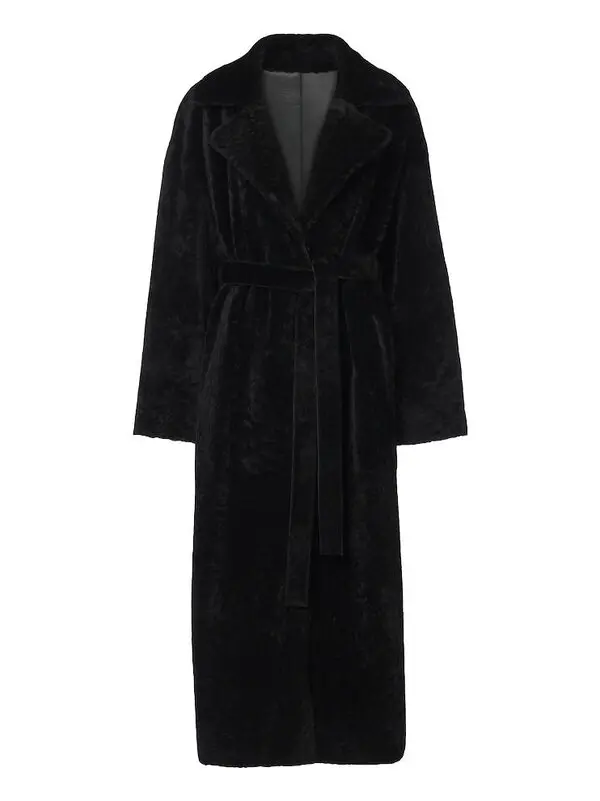 ARMA Arman Rien Reversible Shearling Wrap Coat - Black