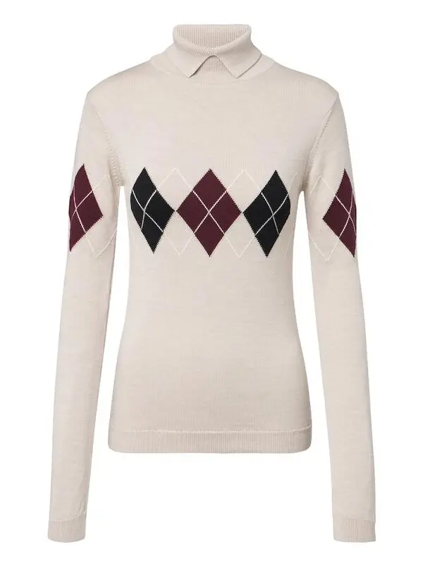 MUGLER Argyle Virgin Wool Sweater - Multicoloured