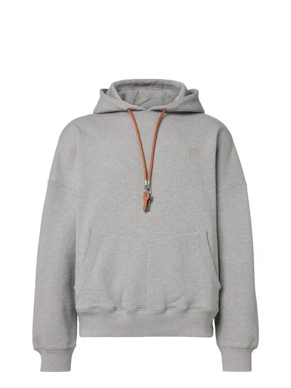 Loewe Anagram Cotton Fleece Hoodie - Grey