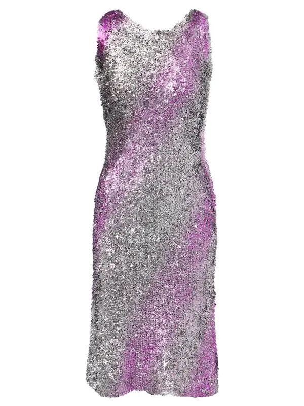 MAISON MARGIELA Embellished Midi Dress - Silver