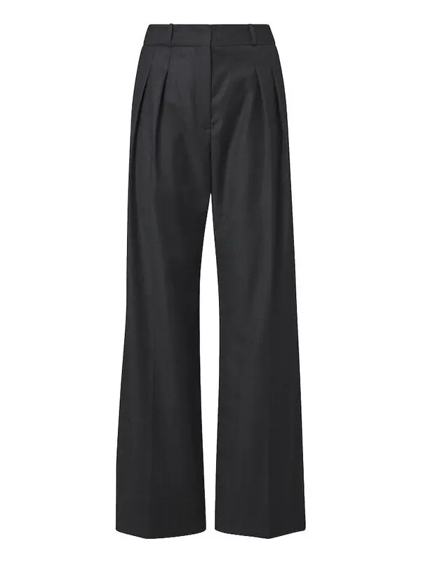 Loulou De Saison Virgin Wool Wide-leg Trousers - Grey