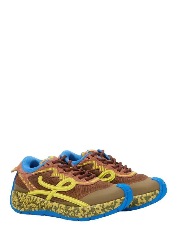 Loewe Pogo Suede-trimmed Sneakers - Multicoloured