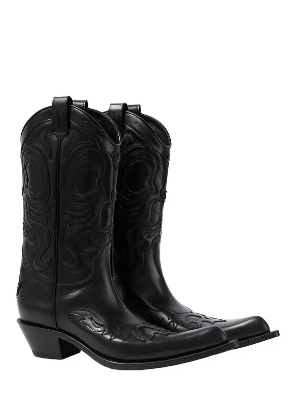 Acne Studios Bouni Leather Cowboy Boots - Black