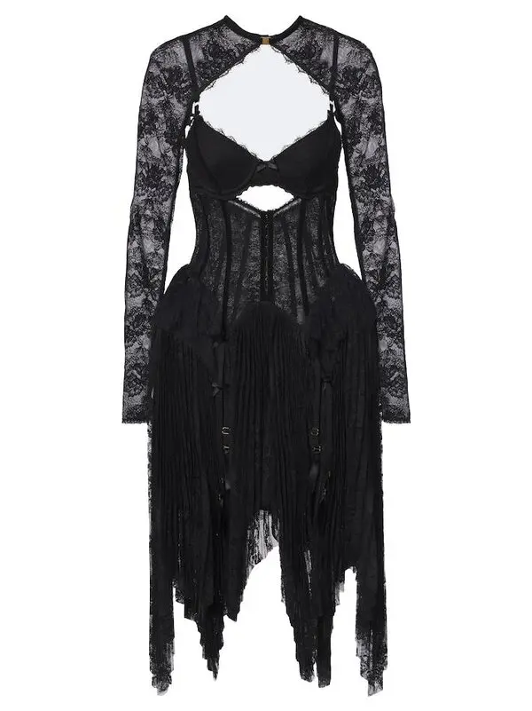 Zimmermann Valiant Cutout Lace Bustier Dress - Black