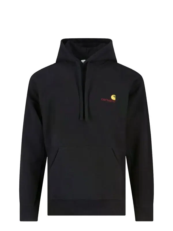 Carhartt Work In Progress Logo Embroidered Hoodie - Black