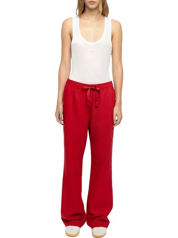 Zadig&Voltaire Poma Trousers With Satin Side Stripes - Red