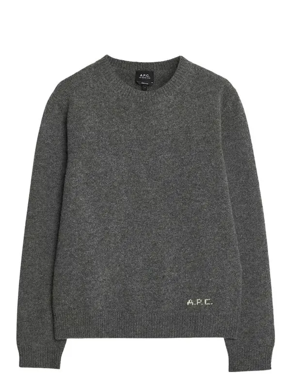 A.p.c. Logo Detail Wool Sweater - Grey