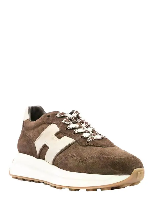 Hogan Suede Logo-patch Sneakers - Brown