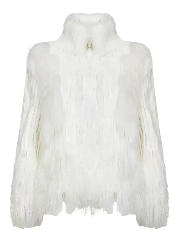 P.a.r.o.s.h High Neck Textured Finish Jacket - White