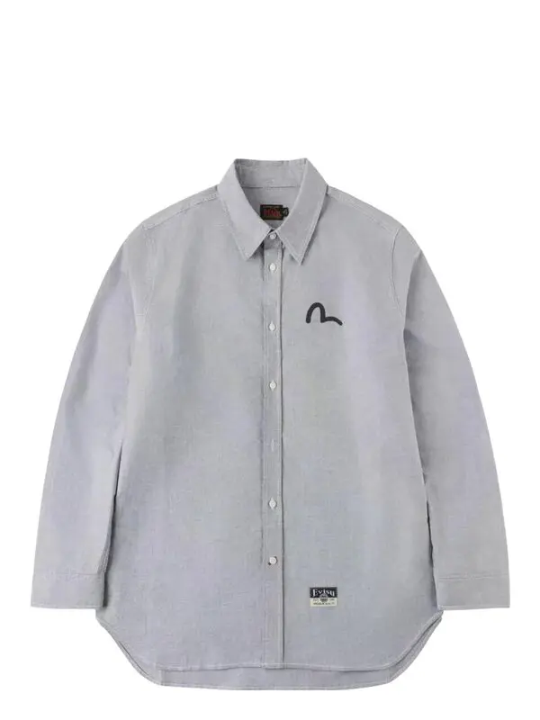 EVISU Seagull-print Button-down Shirt - Grey