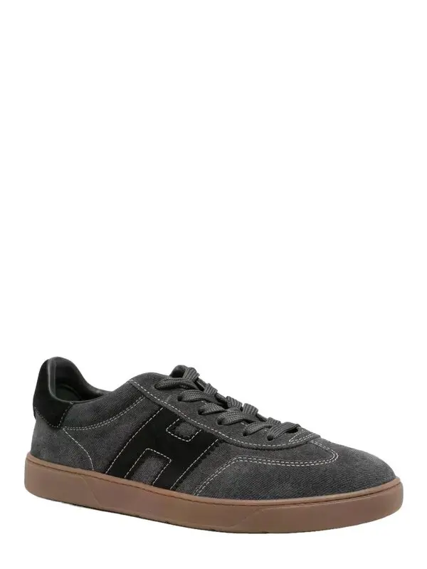Hogan Logo-patch Paneled Sneakers - Grey