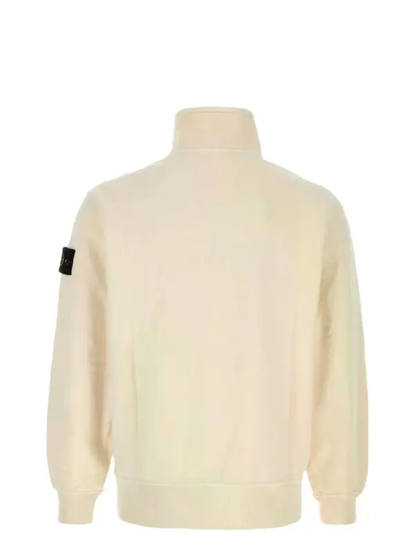 Stone Island Logo Patch Quarter-zip Sweater - Neutrals