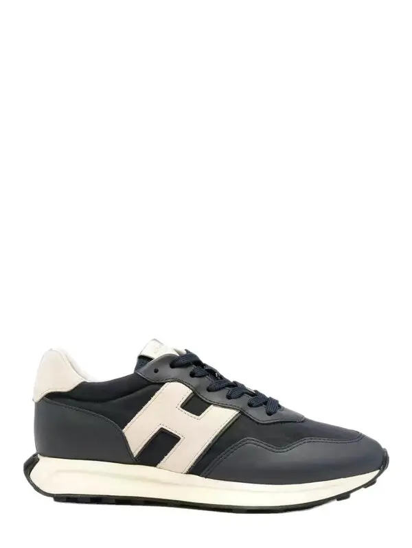 Hogan H601 Panelled Sneakers With Logo Patch - Blue